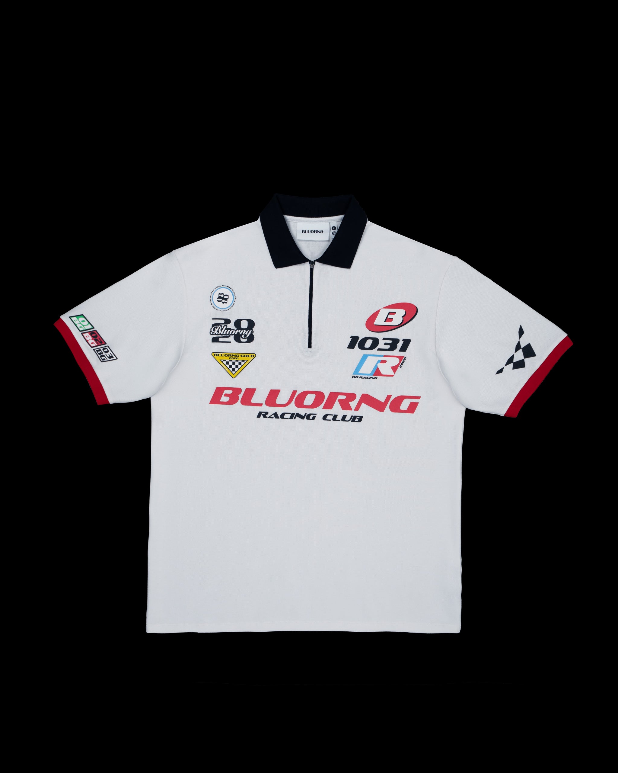 White Retro Rev Polo T-Shirt – BLUORNG