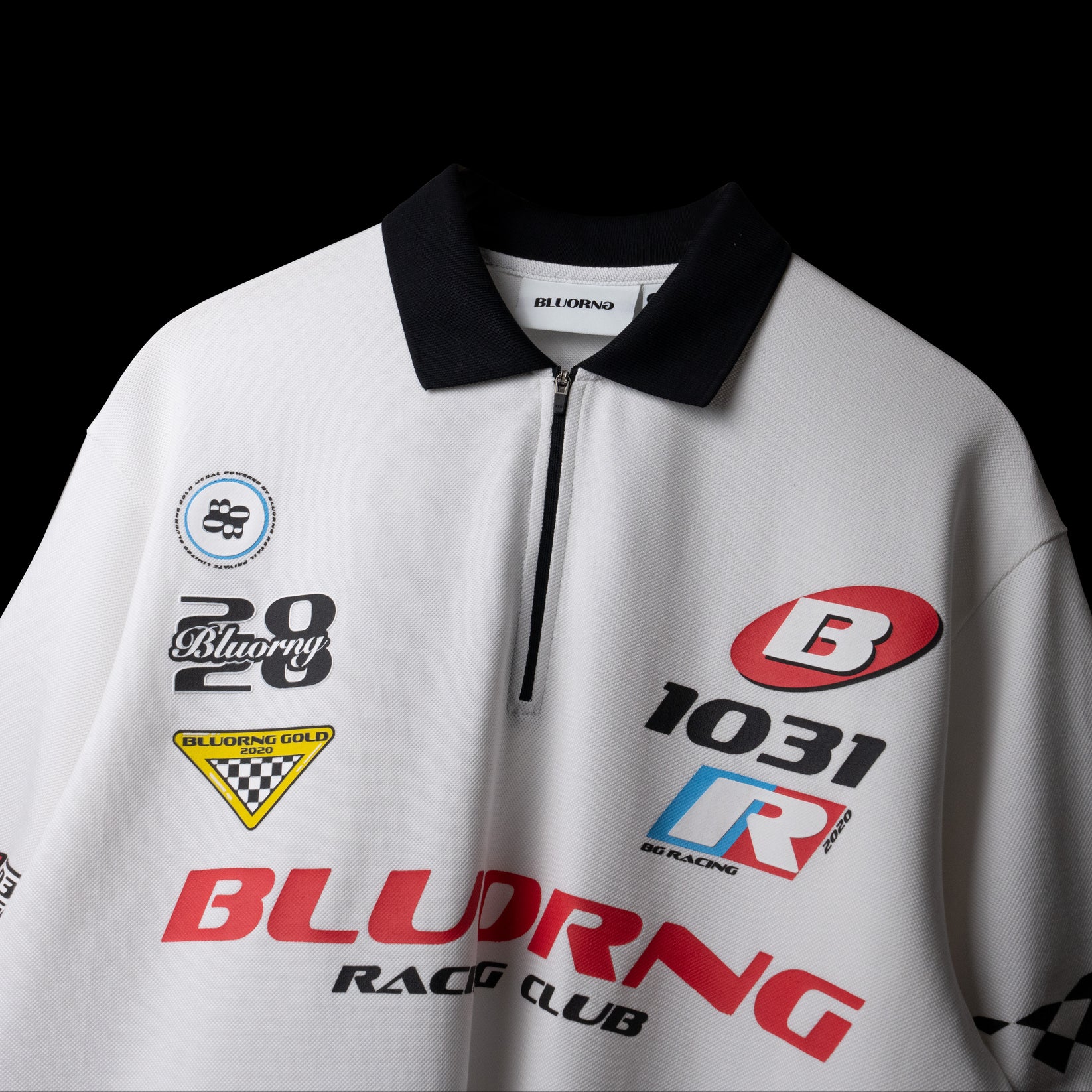 White Retro Rev Polo T-Shirt – BLUORNG