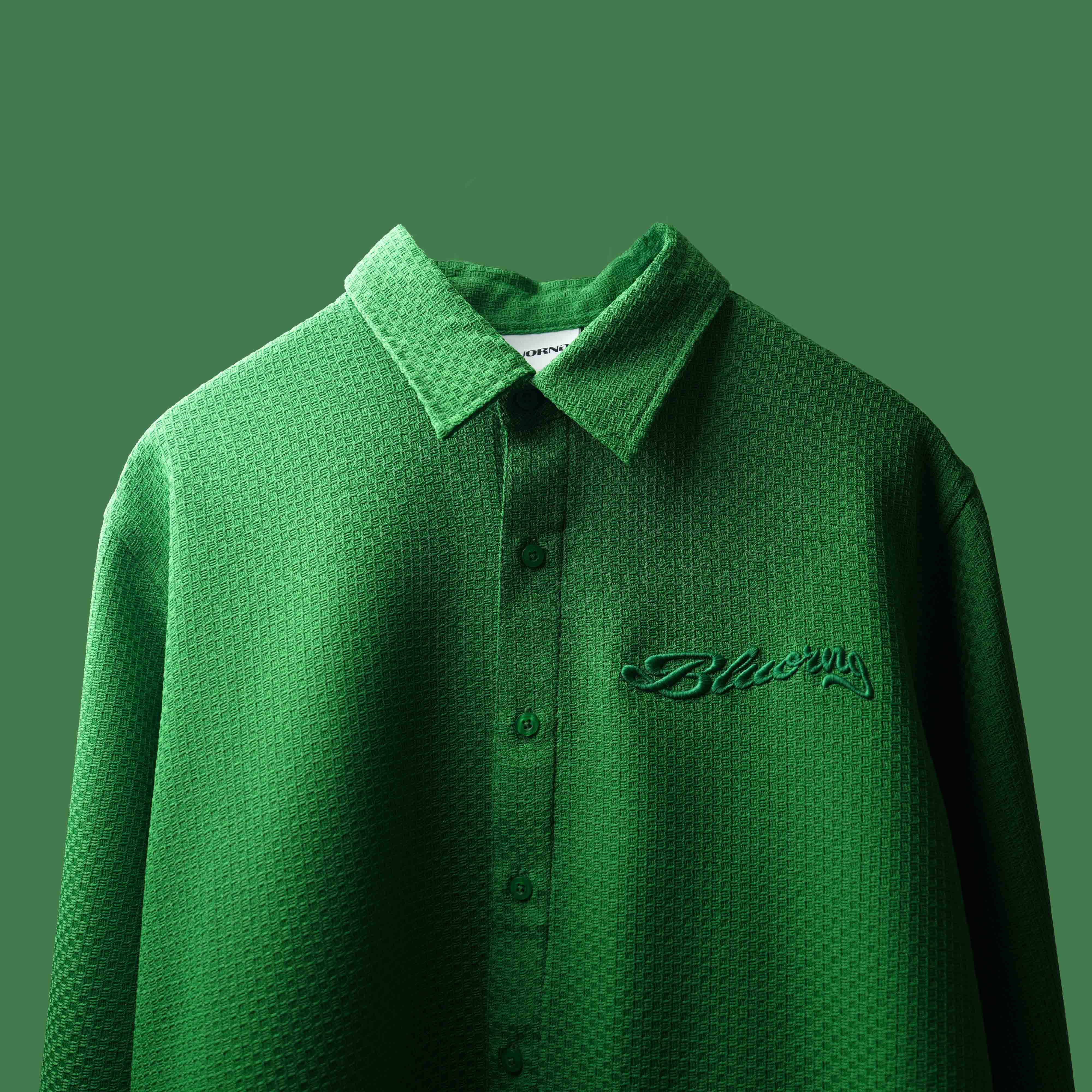 Pulse Green Shirt - Buy Premium Dark Green Textured Shirt Online | BLUORNG