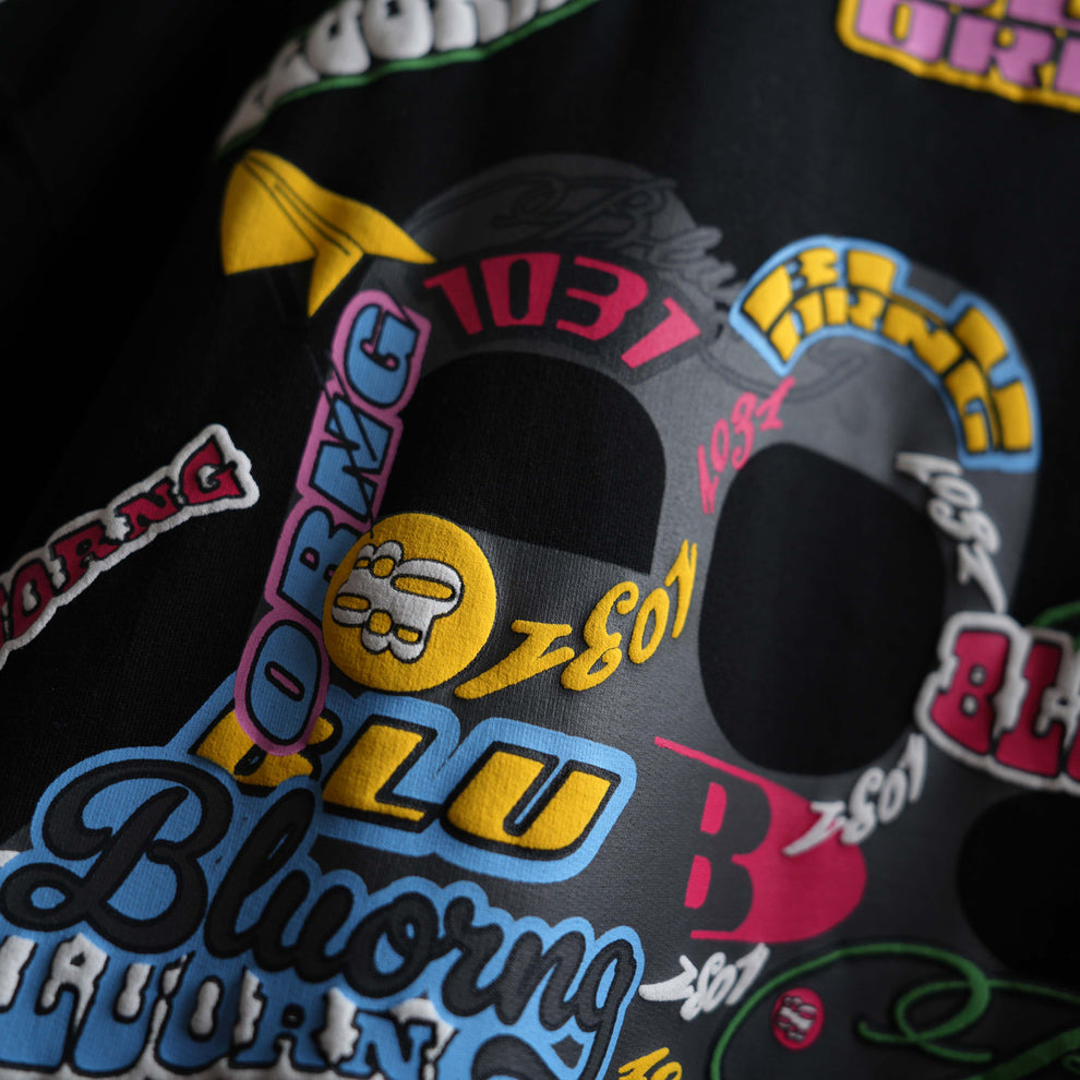 BLACK STICKER SLAP T-SHIRT - Premium Unisex T-Shirt – BLUORNG
