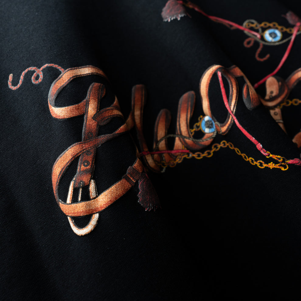 Black Harnessed T-Shirt Online - Oversized Luxury T-shirt – BLUORNG